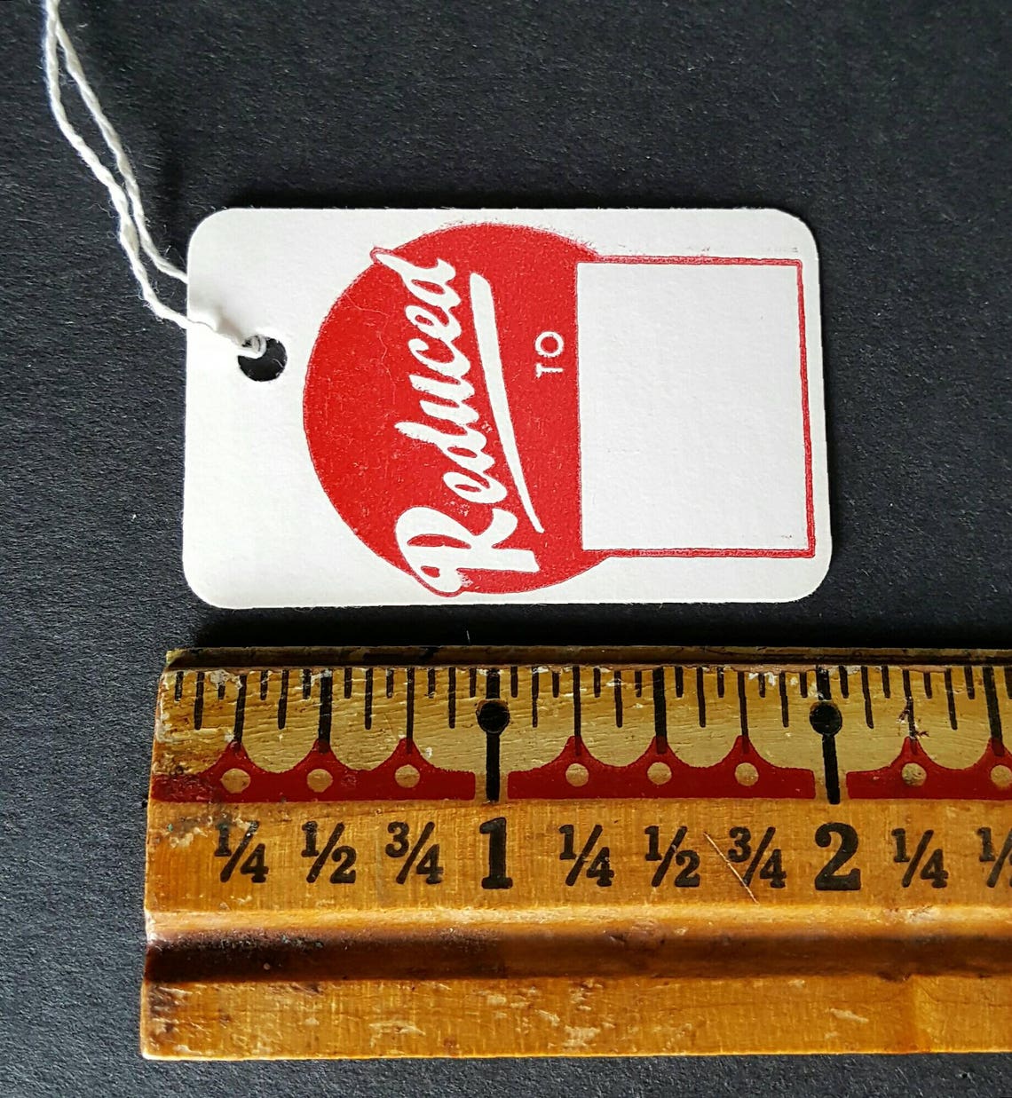 Set of 20 Vintage Paper Tags Sales Tags Reduced to in Red on - Etsy