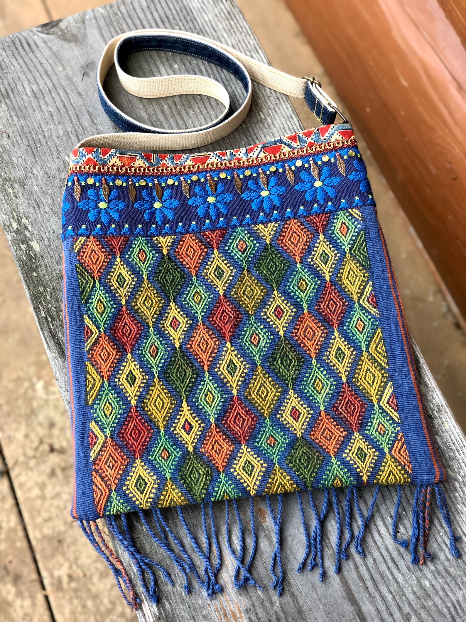 Handmade Crossbody Purse Bag Vintage Woven Textile Vintage - Etsy
