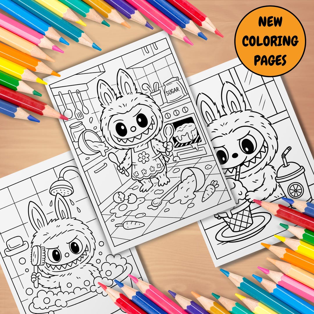 Labubu Coloring Pages – 26 Unique Printable Pages | Digitaldownload ...