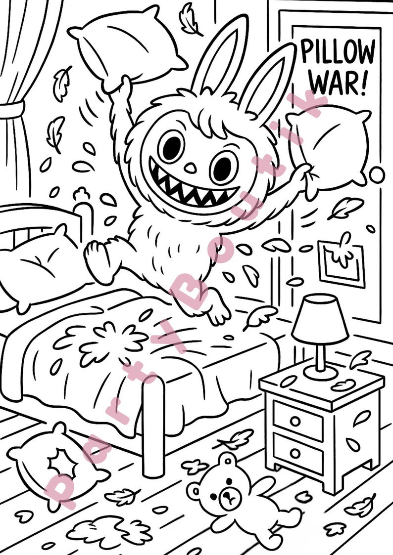Crazy Labubu Coloring Pages – 26 Printable Pages | Funny & Wild Labubu ...