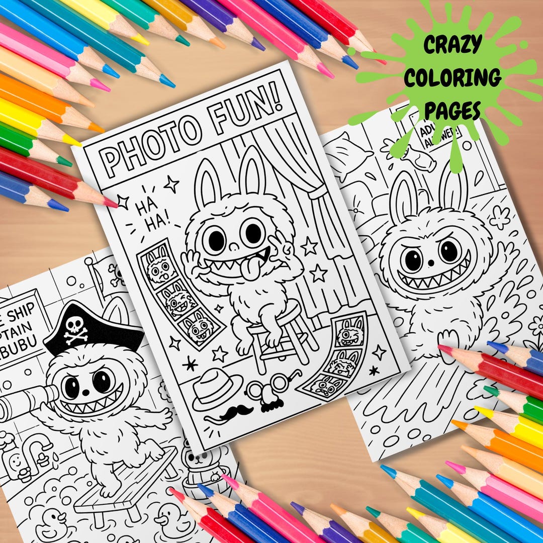 Crazy Labubu Coloring Pages – 26 Printable Pages | Funny & Wild Labubu ...