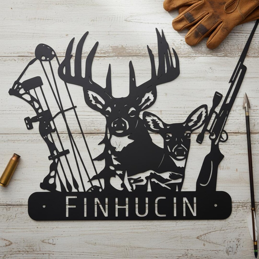 Personalized Hunting Name Sign,custom Hunting Name Decor,hunting Art ...