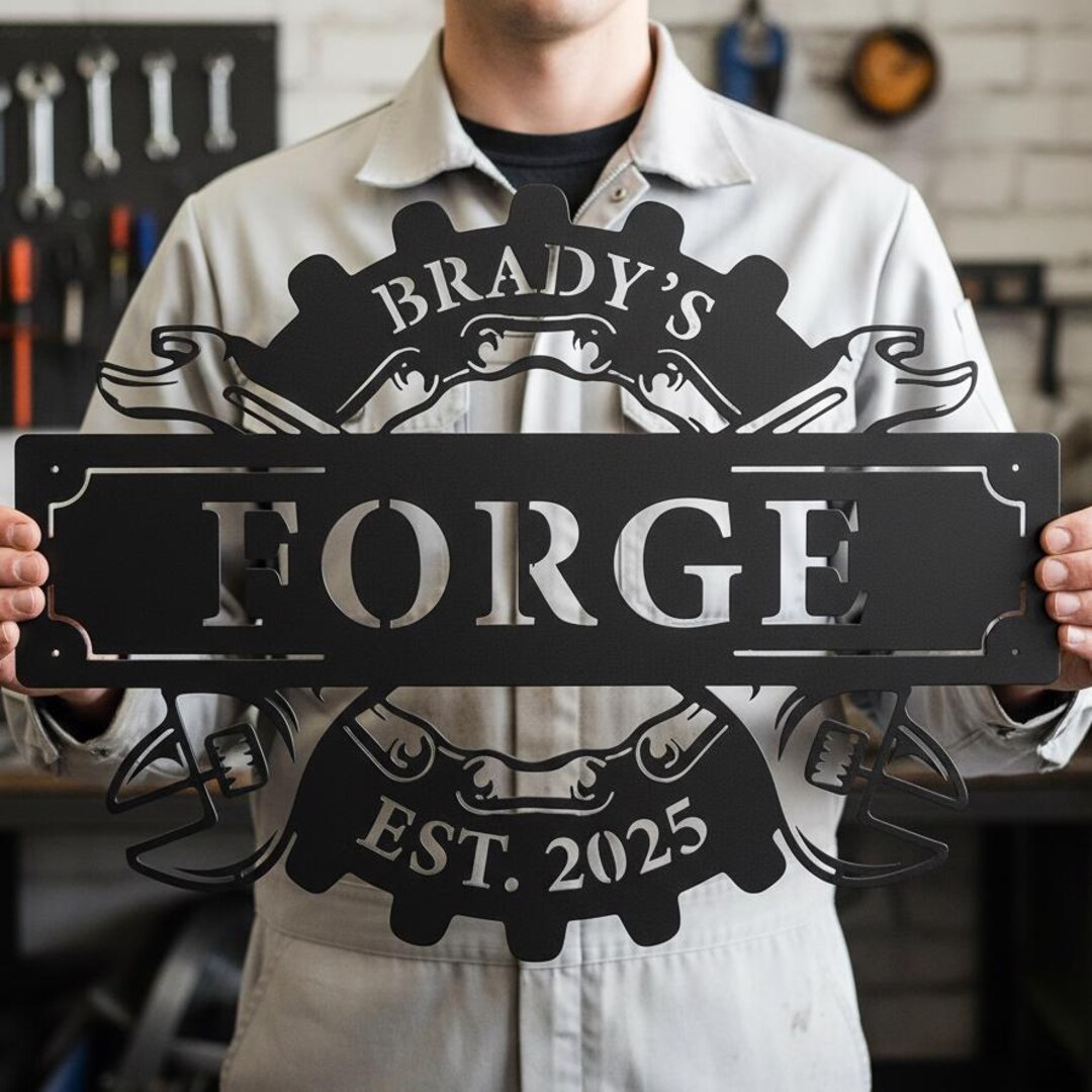 Personalized Forge Name Metal Sign,custom Metal Forge Plaque,blacksmith ...