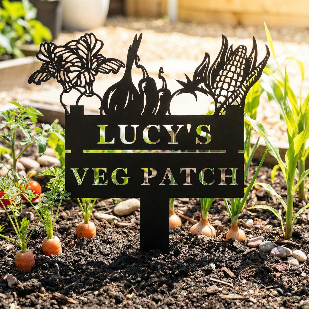 Custom Veg Patch Sign,personalized Garden Name Sign,veggie Garden Metal ...