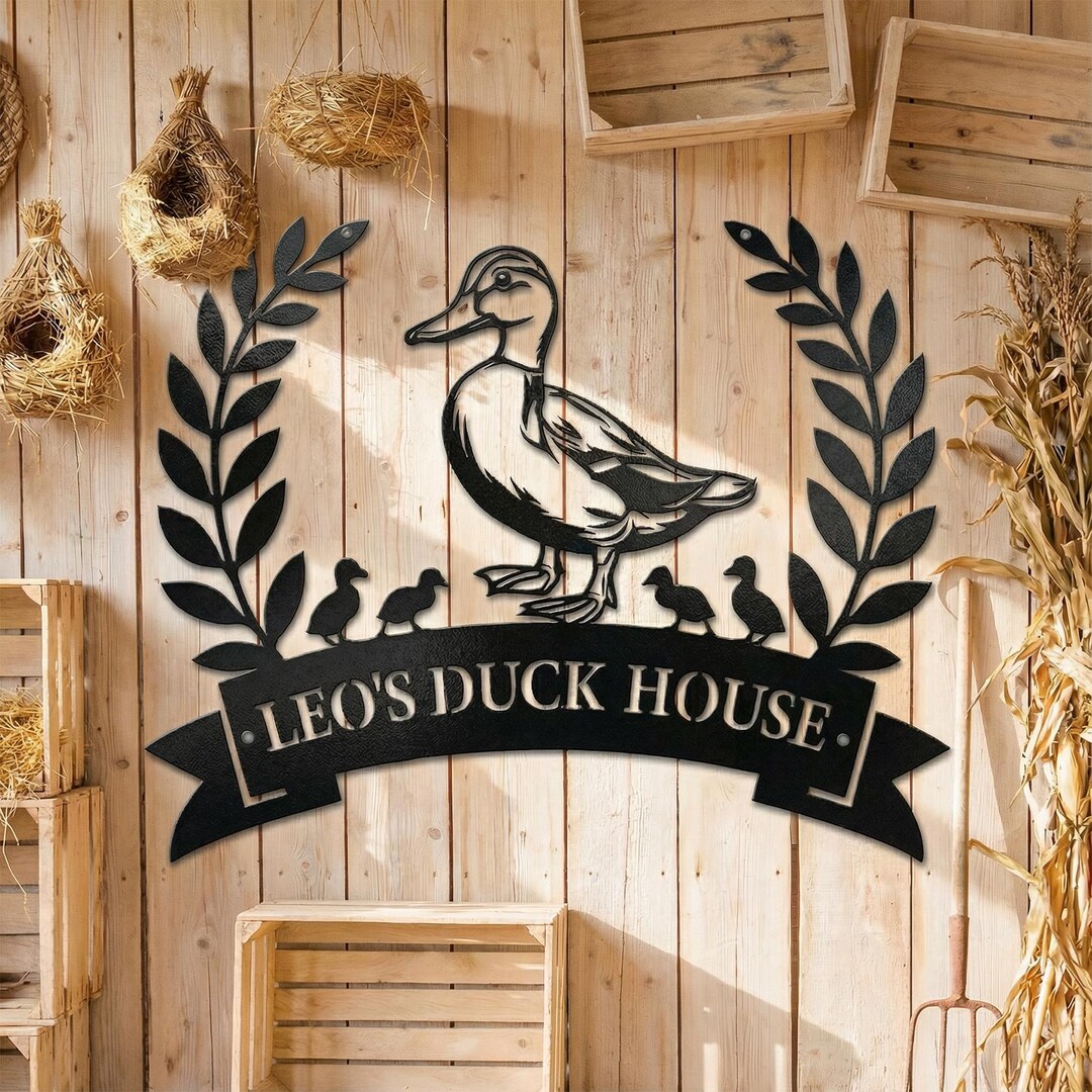 Personalized Duck House Sign,custom Duck Name Sign,rustic Duck Wall ...