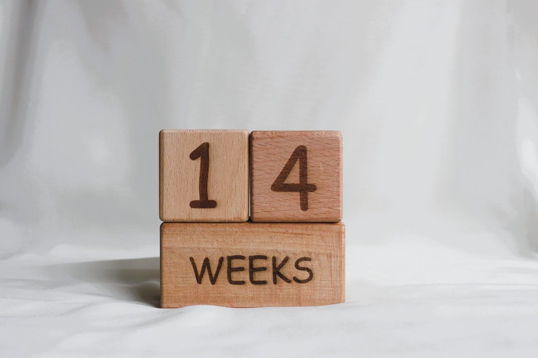 Wooden Baby Milestone Blocks | Natural Beech Wood Photo Prop | Gender ...