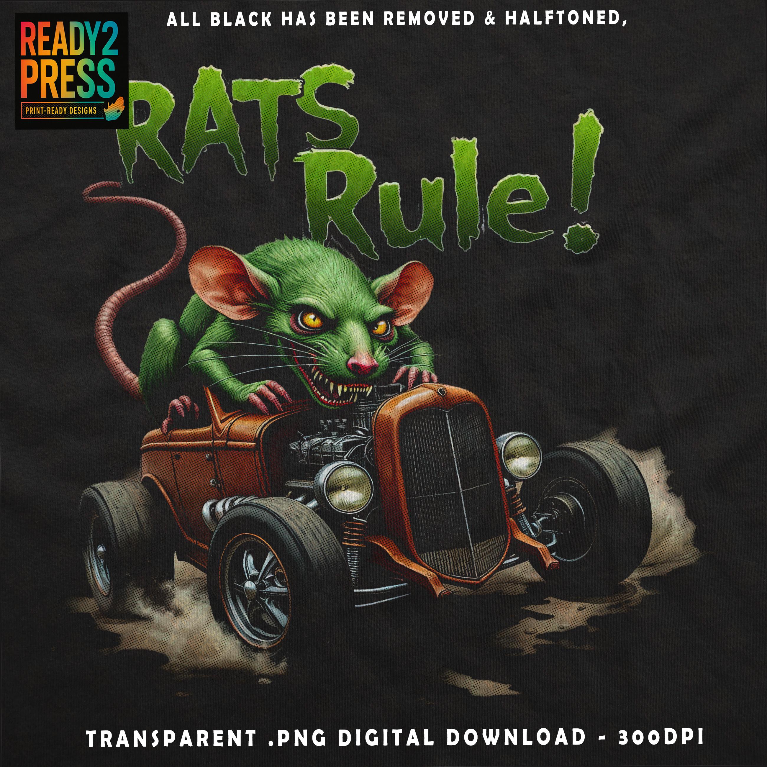 Sublimation Rat Rod PNG – Cartoon Rat Driving Car Clipart, Funny Hot ...