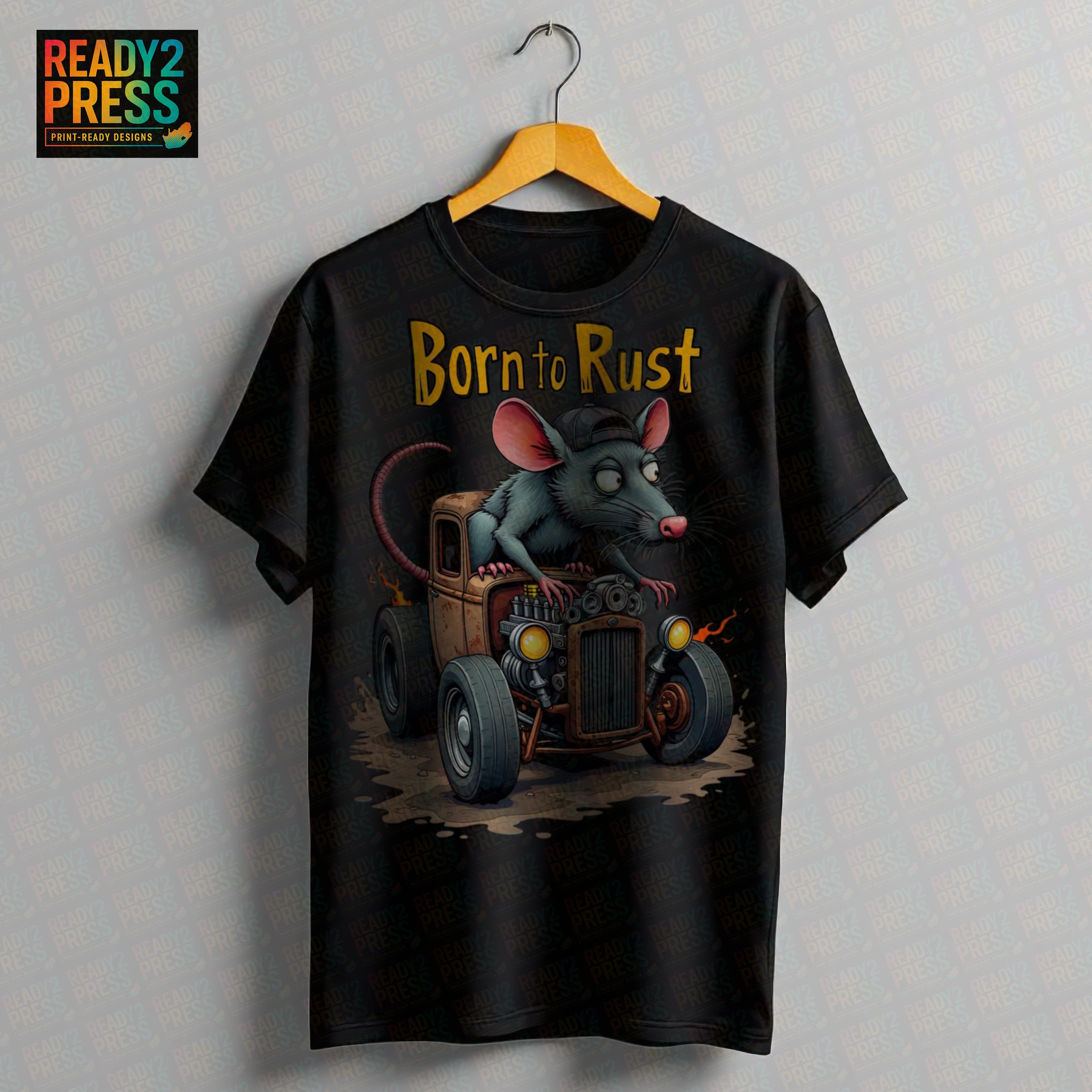 Rat Rod PNG Design Born to Rust Mouse Hot Rod Digital Art, Vintage Car ...