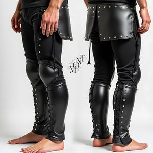 Leg Armor Leather| Medieval Cosplay Shin Guards | Handmade Warrior ...