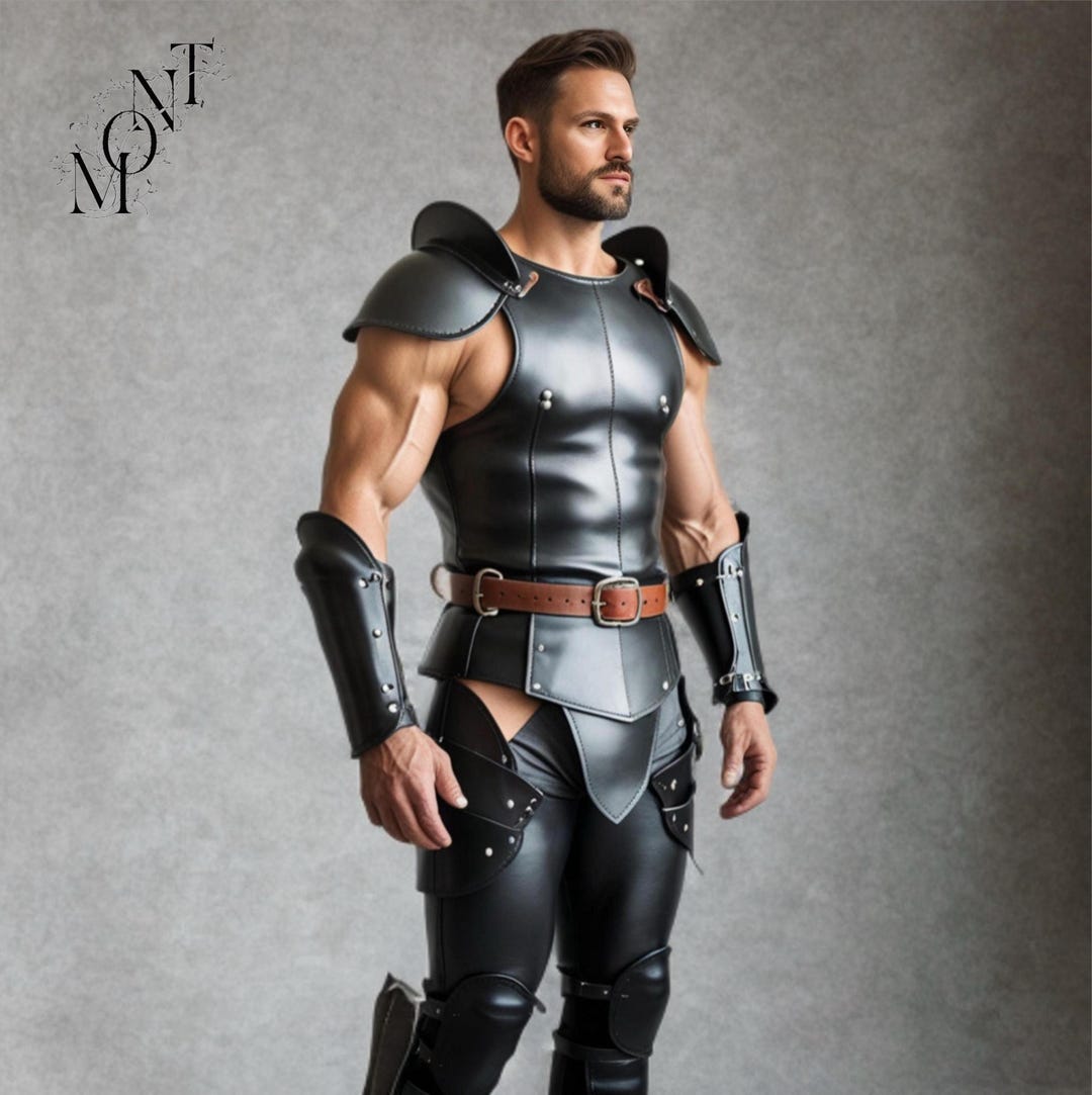 Handmade Black Leather Armor Set: Medieval Cosplay Outfit - Etsy