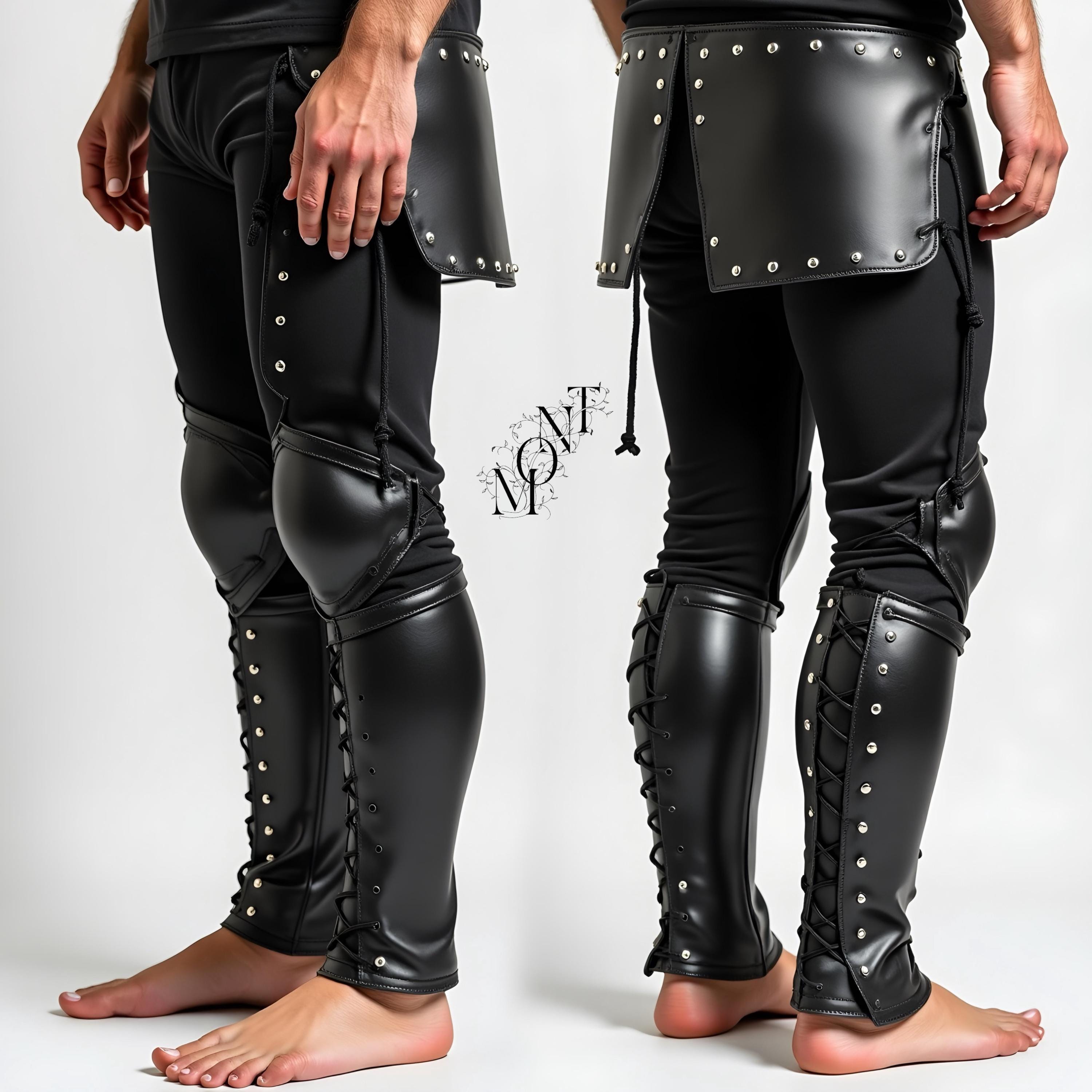 Leg Armor Leather| Medieval Cosplay Shin Guards | Handmade Warrior ...