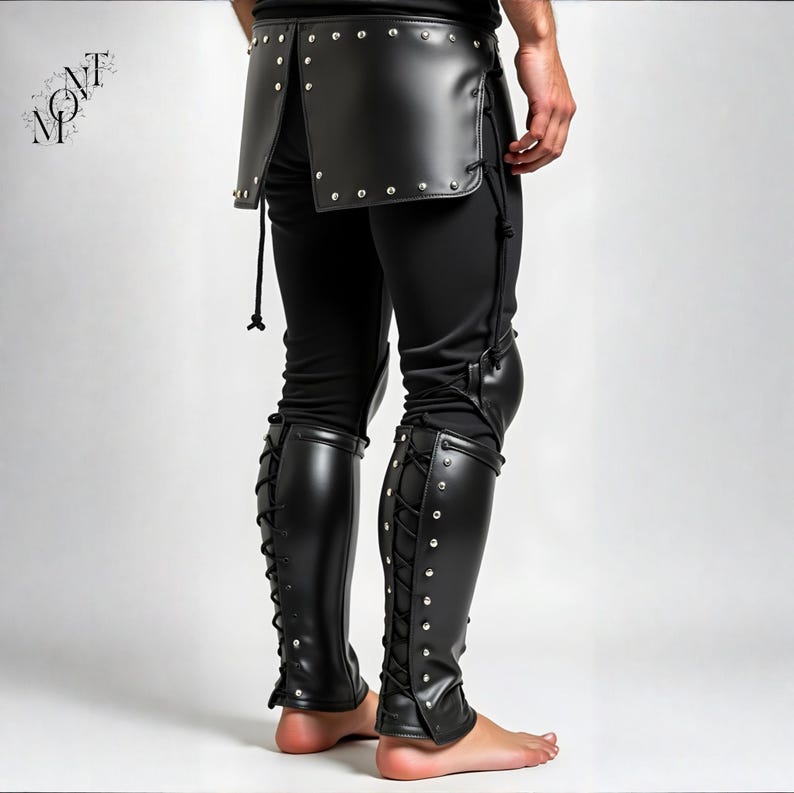 Leg Armor Leather| Medieval Cosplay Shin Guards | Handmade Warrior ...