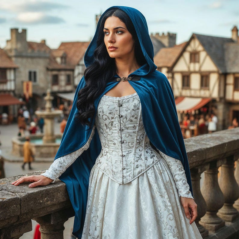 Short Hooded Cloak Adult Medieval Renaissance Short Cape With Hood ...