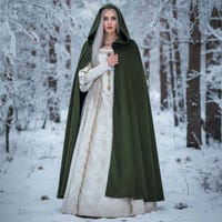 Black Medieval Linen Maxi Cloak With Hood, Linen Ranger Hooded Cloak ...