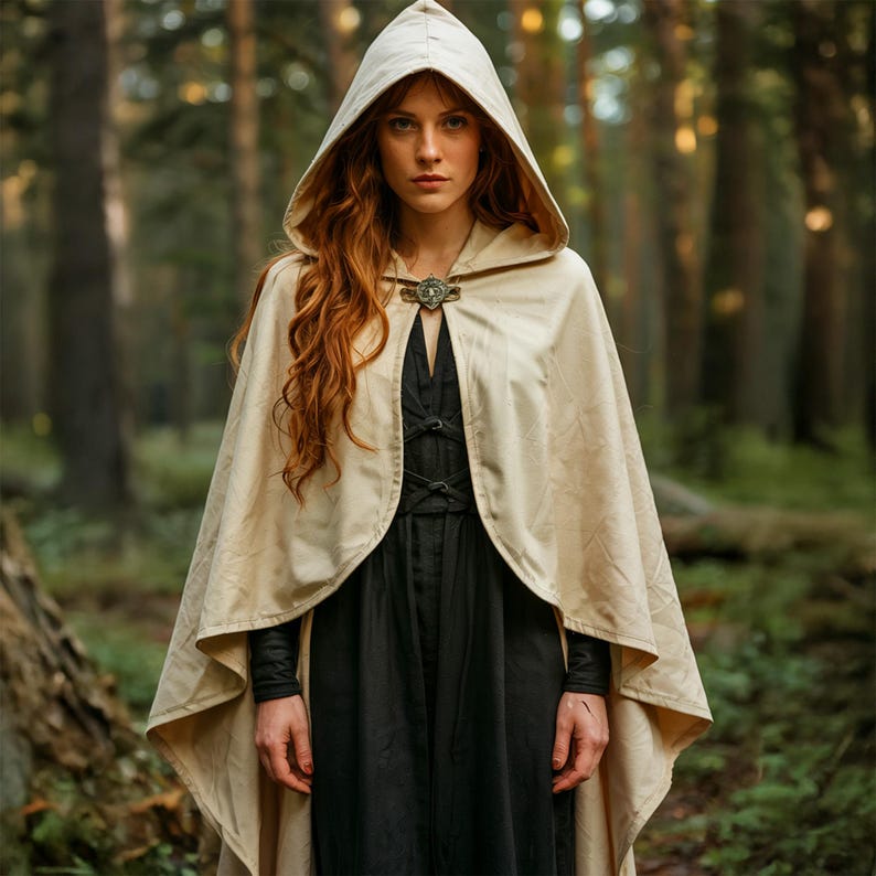 Medieval Hooded Cape for Adult Renaissance Short Cloak With Hood ...