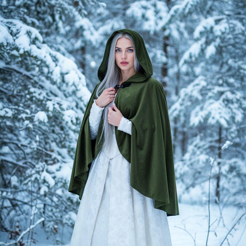 Short Hooded Cloak Adult Medieval Renaissance Short Cape With Hood ...