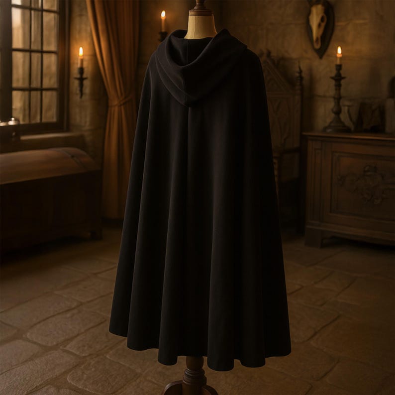 Gothic Renaissance Hooded Cloak Renaissance Short Cape Gothic Medieval ...
