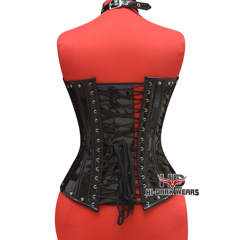 Black PVC Underbust Corset for Women | Waist Trainer Corset Belt ...