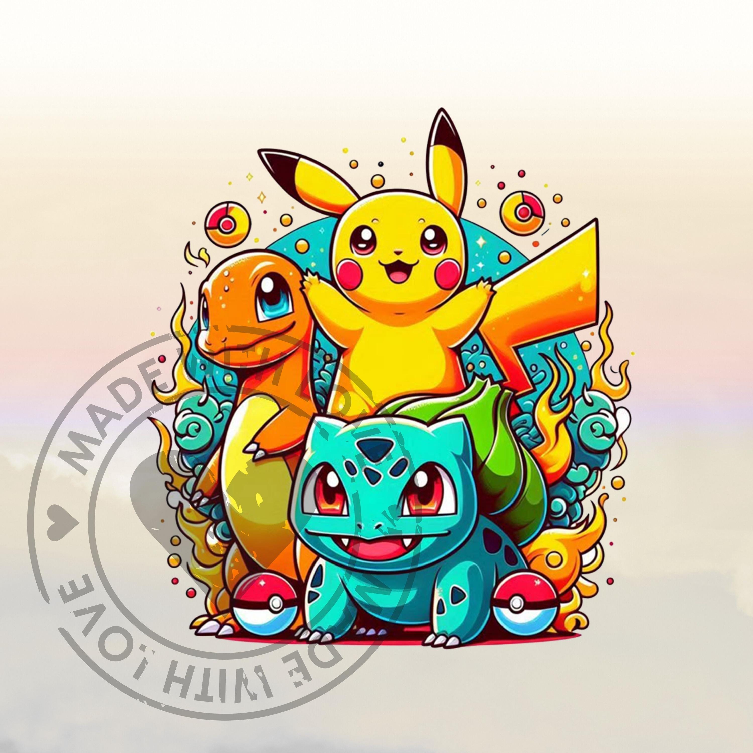 Pokemon PNG Clipart Bundle, Pikachu SVG, Pokeball Sublimation (digital ...
