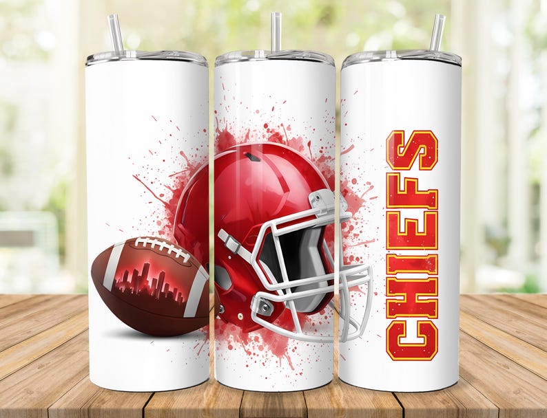Chiefs Tumbler Wrap PNG: Sublimation Design of a Sports Mascot (digital ...