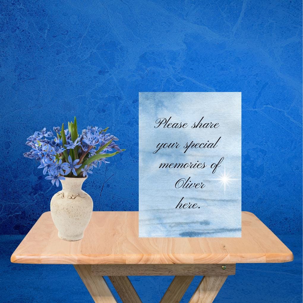 Funeral Program Template Baby Blue Bundle | Editable Memorial Pack for ...