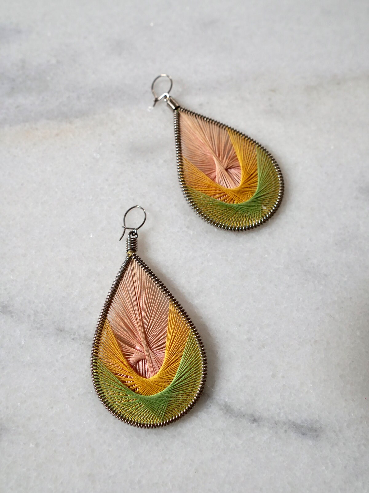 Handmade Pastel Spirograph Fiber Art String Thread Woven Fabric ...