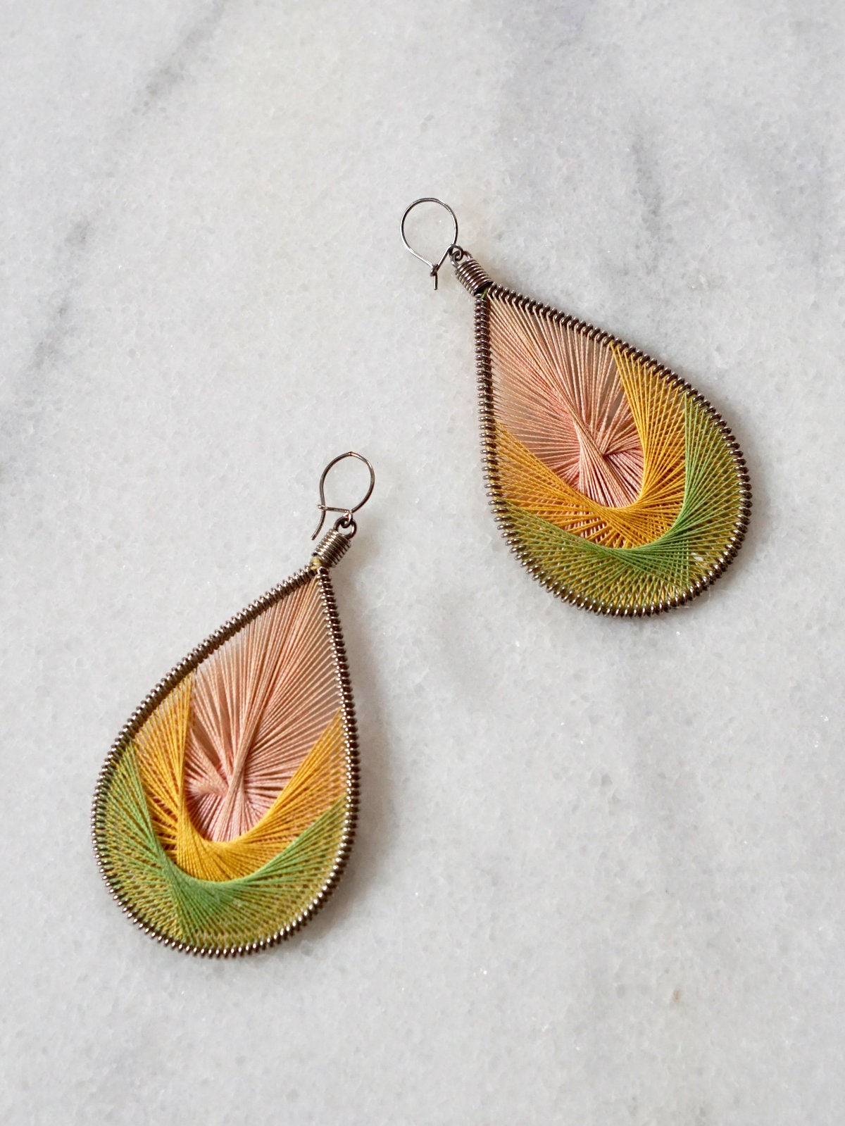 Handmade Pastel Spirograph Fiber Art String Thread Woven Fabric ...