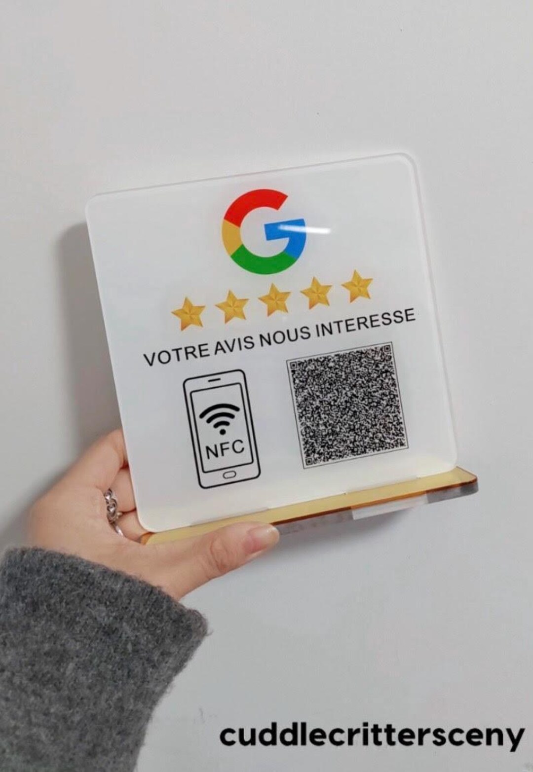 Google Review NFC Sign | Custom QR Code Review Stand | Business ...