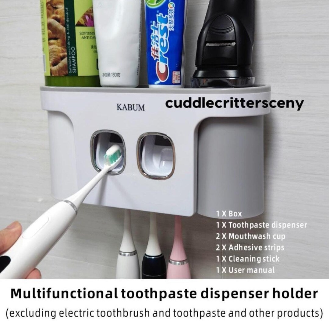 Wall-mounted Toothpaste Dispenser & Bathroom Organizer – Automatic Toothpaste Squeezer With Cup ...