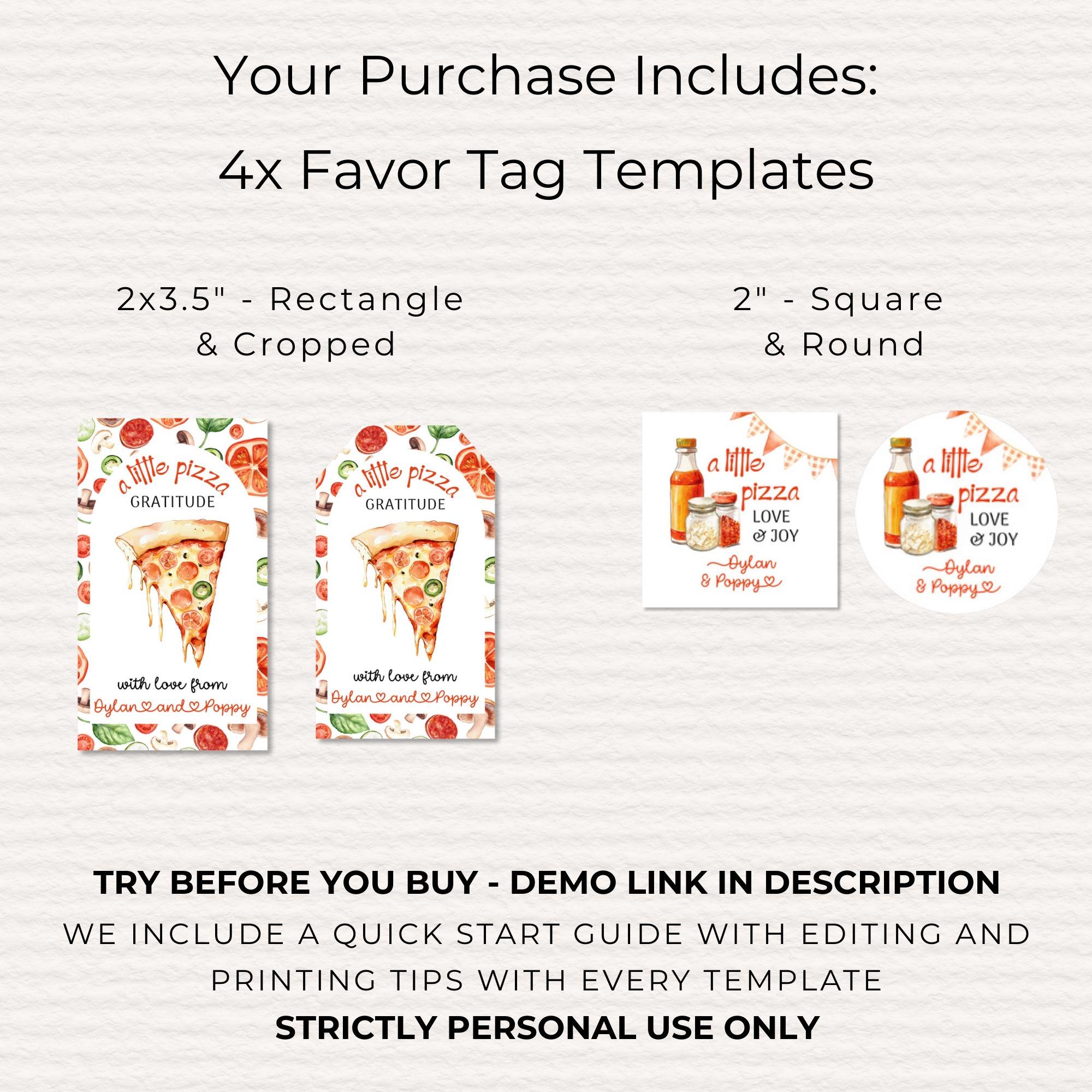 Pizza Baby Shower Favor Tags, Editable Thank You Tags, Slice Slice Baby ...