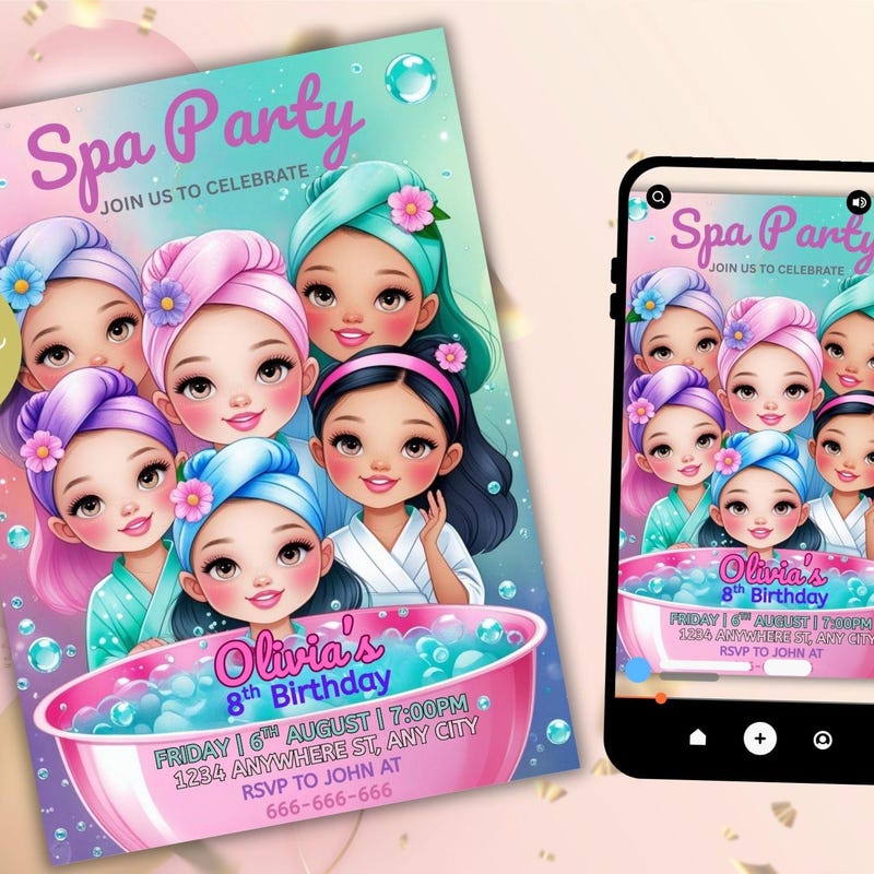 Spa Party Invitation - Etsy