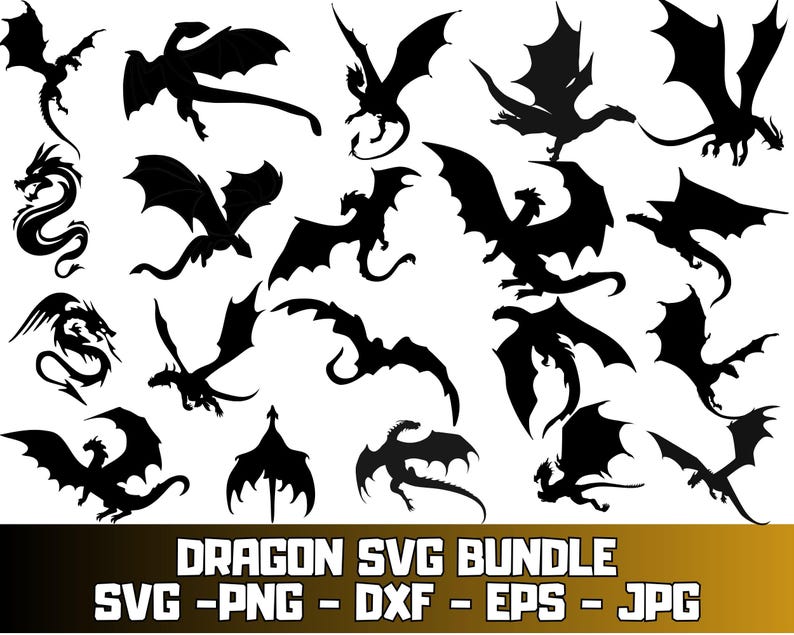 Dragon SVG Bundle: Medieval & Fire Designs (digital Download) - Etsy