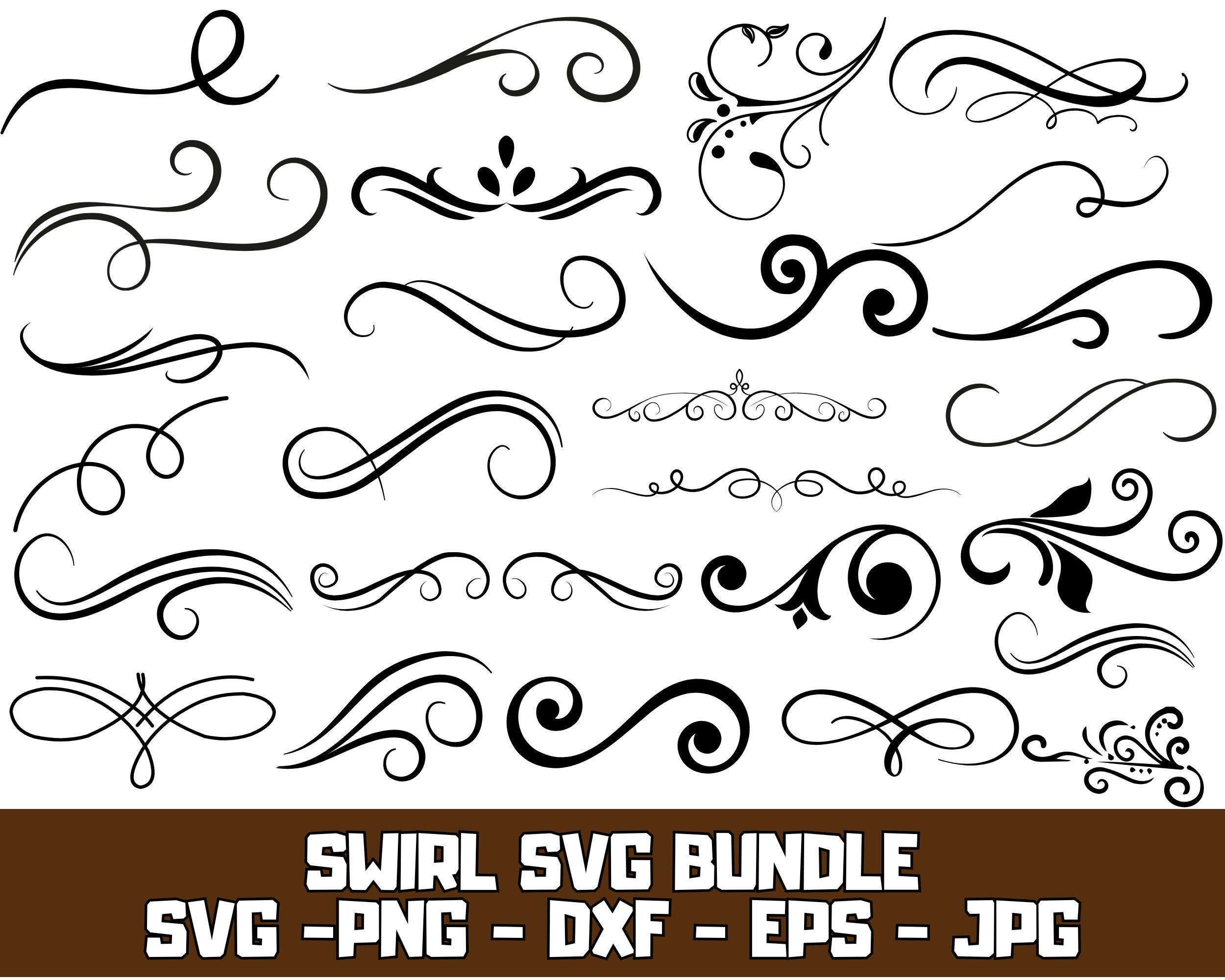Elegant Swirl SVG Clipart: Flourish Cut File, Cricut Design (instant ...