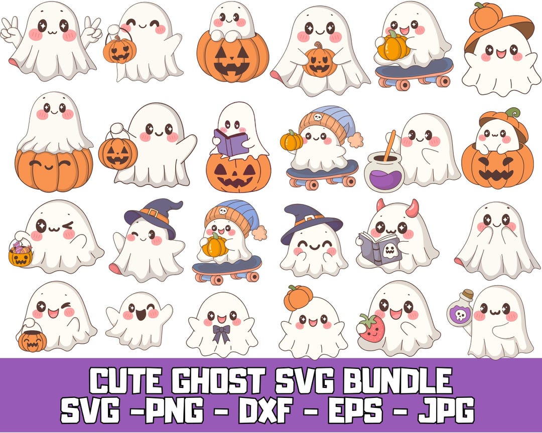 Halloween Ghost SVG Bundle, Clipart Graphics (digital Files) - Etsy