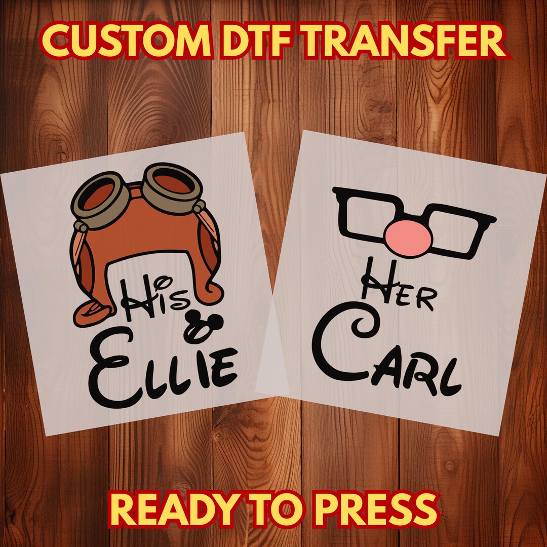 Custom Disney Couple DTF Transfer, Carl and Ellie Inspired, His and Her ...