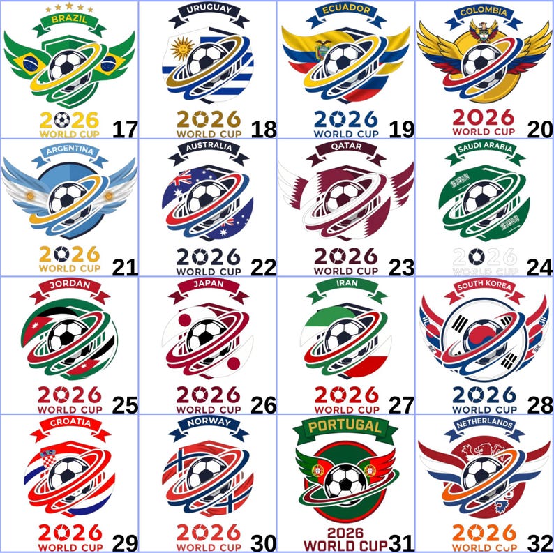 2026 World Cup DTF Transfers – 39 Soccer Country Designs (ready to ...