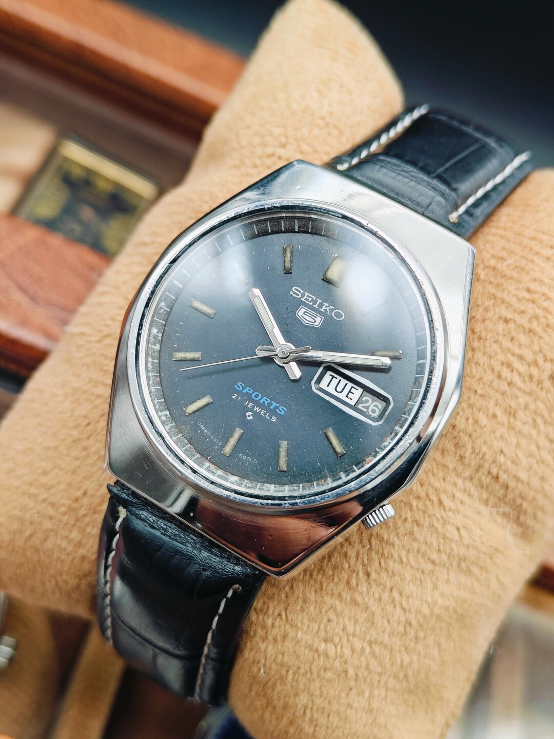 Vintage 1980's Seiko 5 Sports Men's Automatic Wrist Watch, Day Date ...