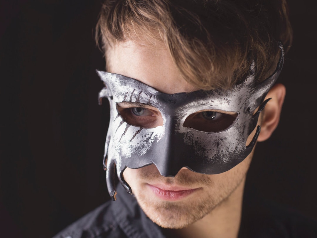 Black Scratched Leather Mask | Silver or Gold - Etsy