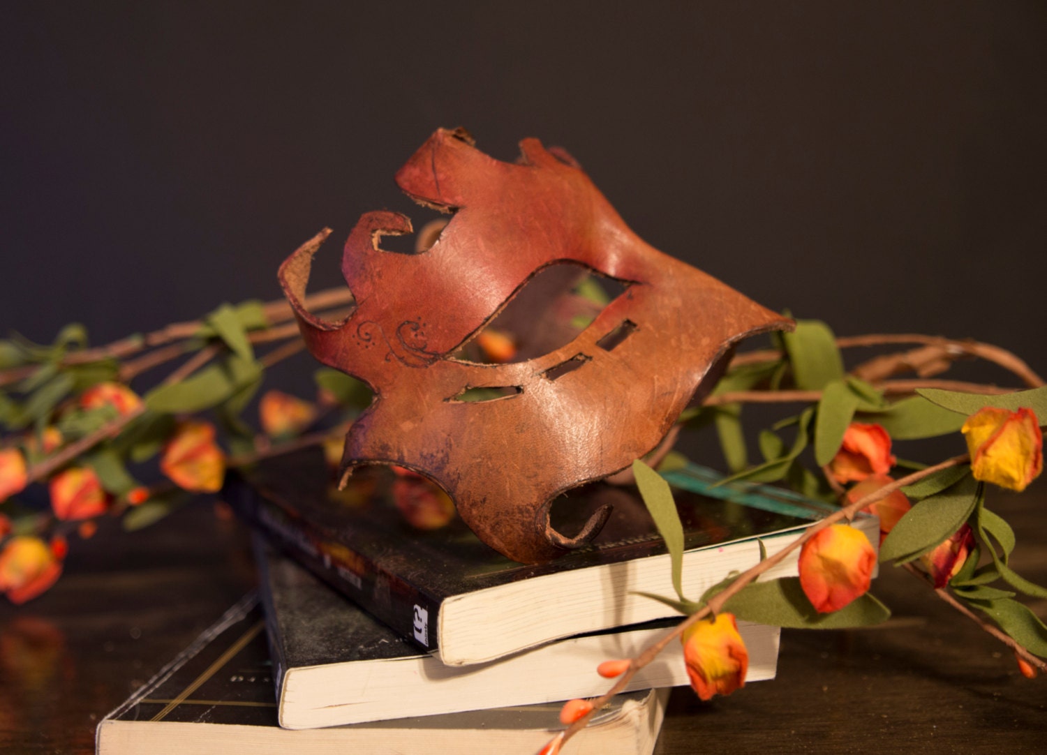 Fiery Leather Mask - Etsy
