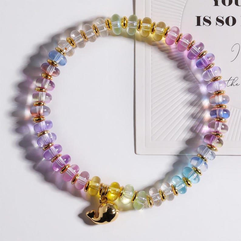 Boho Copper Fish Charm Jewelry,handmade Glass Bead Bracelet, Pregnancy ...