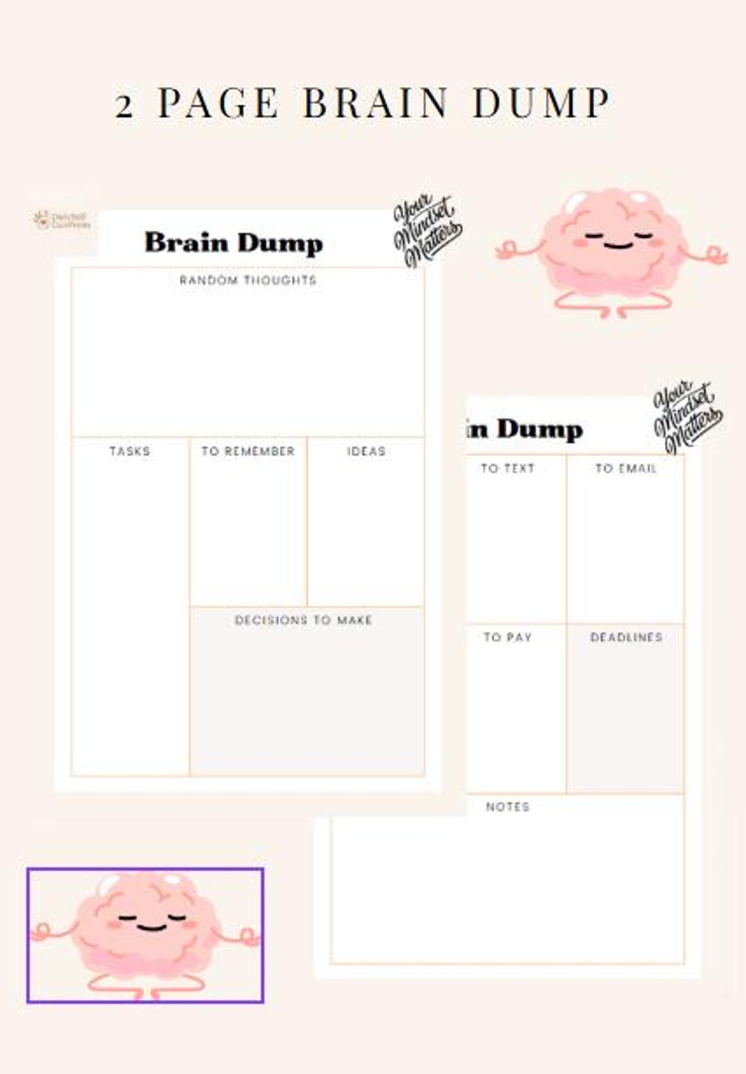 Customizable Brain Dump Template: Personalized Planner Insert for ...