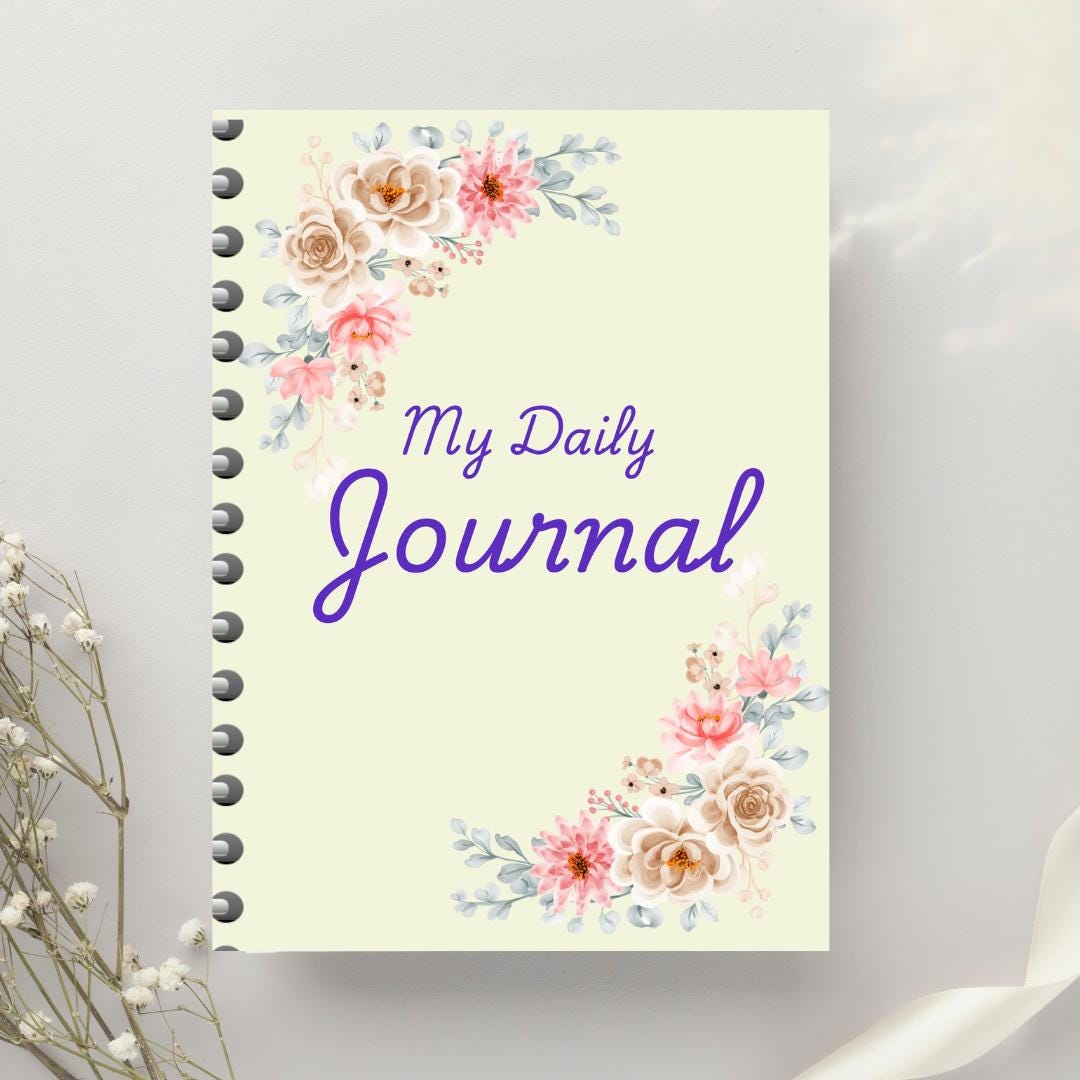My Daily Journal | Floral Printable Journal | Daily Gratitude & Wins ...