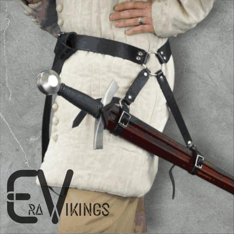 Handmade Medieval Leather Sword Belt, LARP Cosplay Adjustable Holder - Etsy