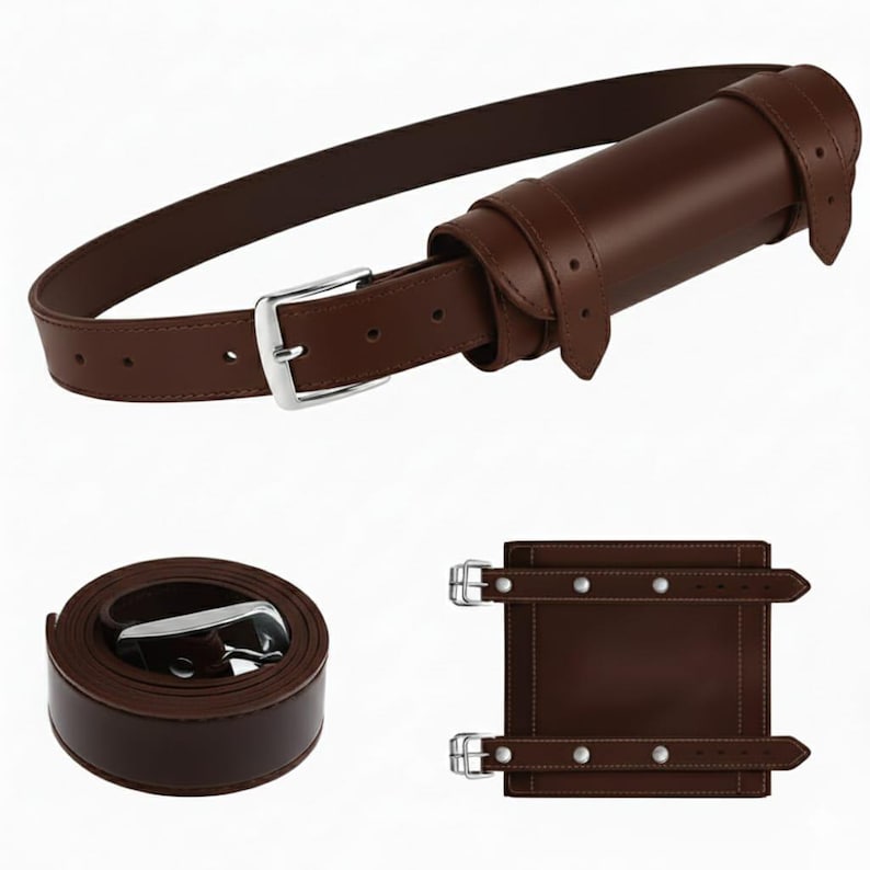 Handmade Leather Sword Belt: LARP Sword HOLDER, Adjustable Straps ...