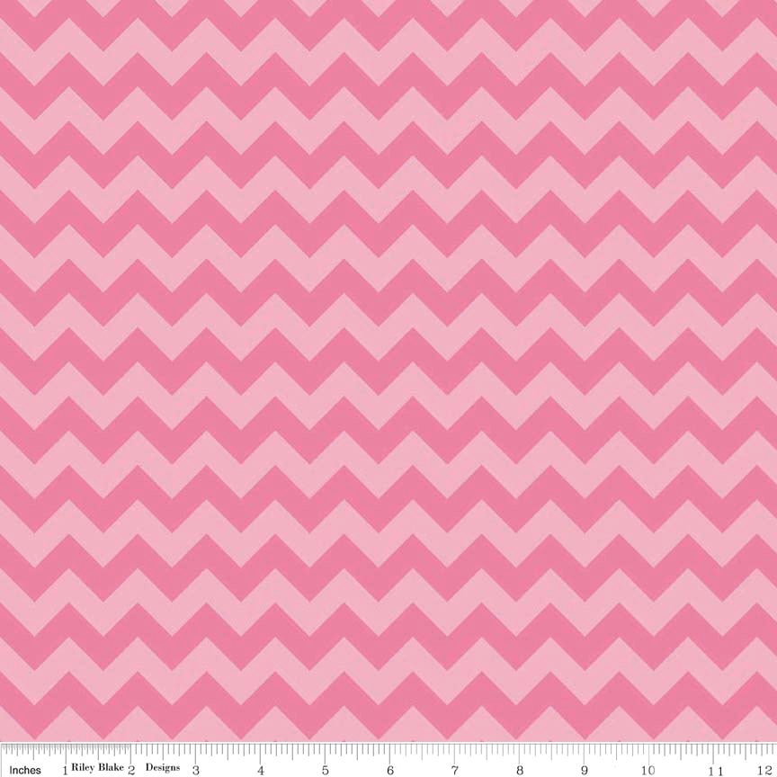 Chevron Hot Pink Small Chevron Tone on Tone for Riley Blake, 1/2 Yard ...
