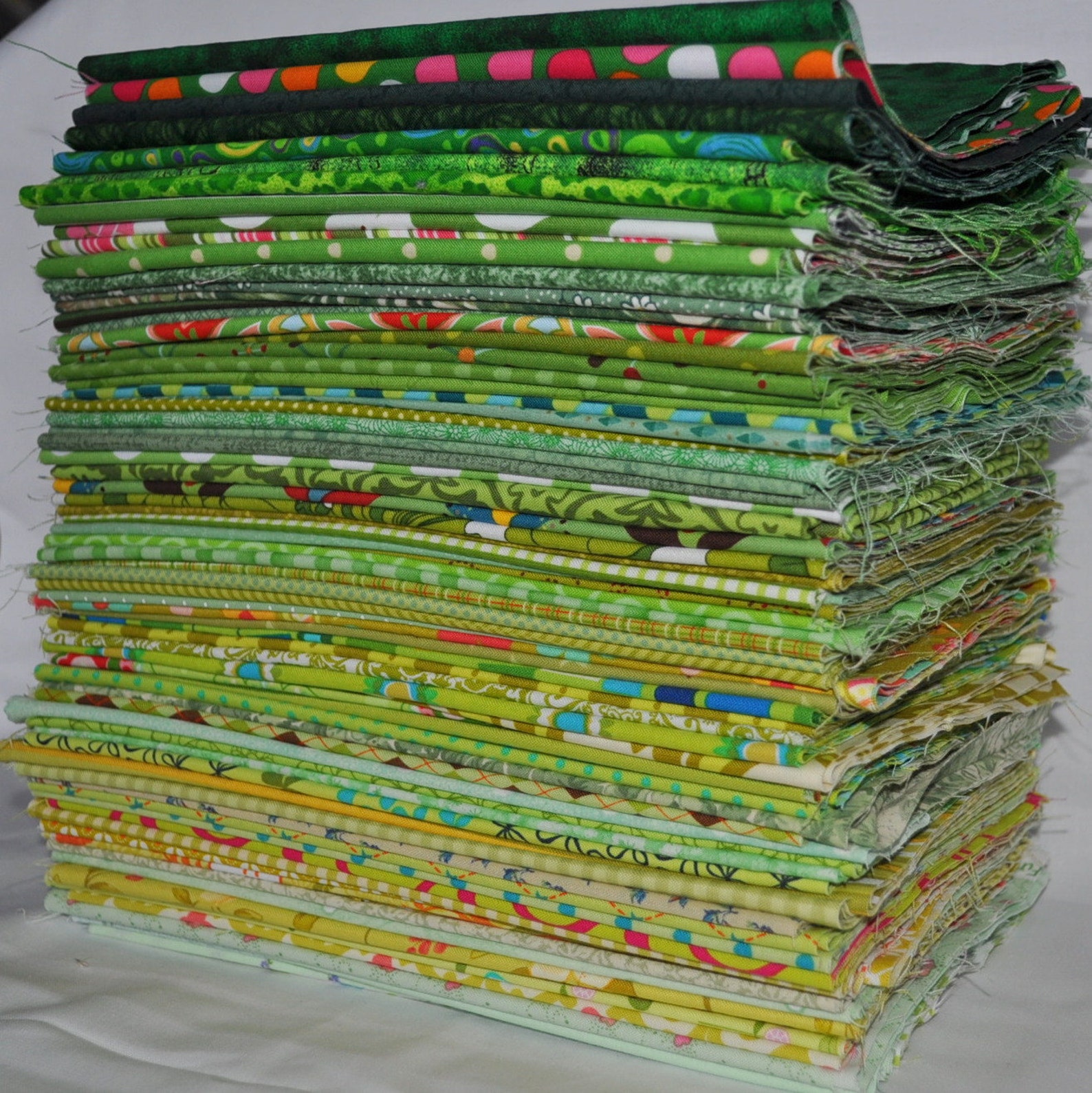 Designer Fabric Scrap Bag Green 2 Yards Total Free Shipping - Etsy