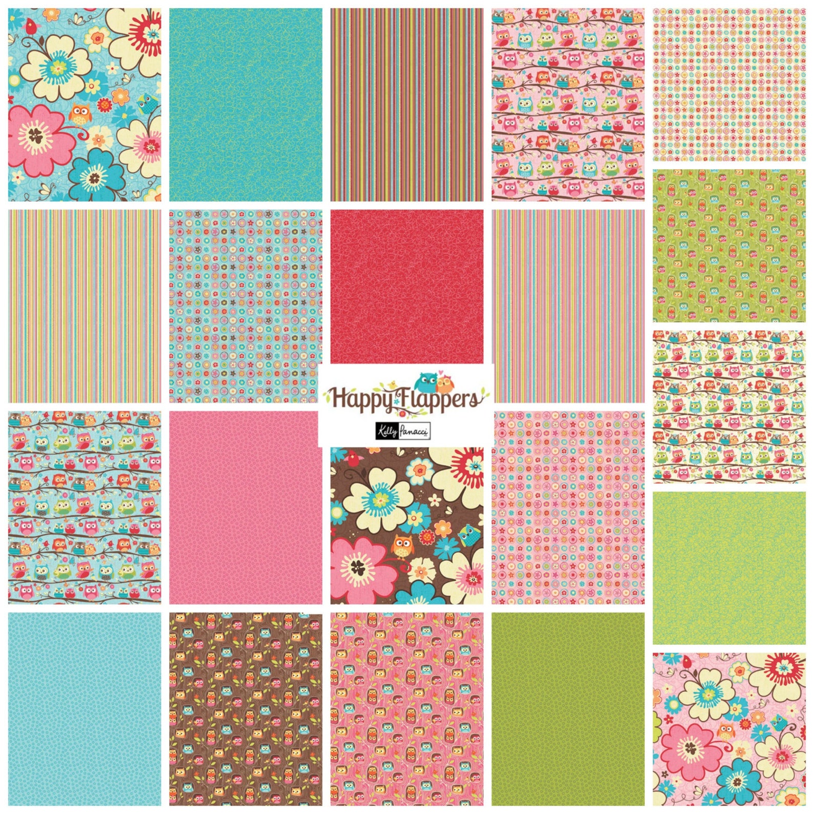 Happy Flappers Hideout Pink by Kelly Panacci for Riley Blake, 1/2 Yard ...