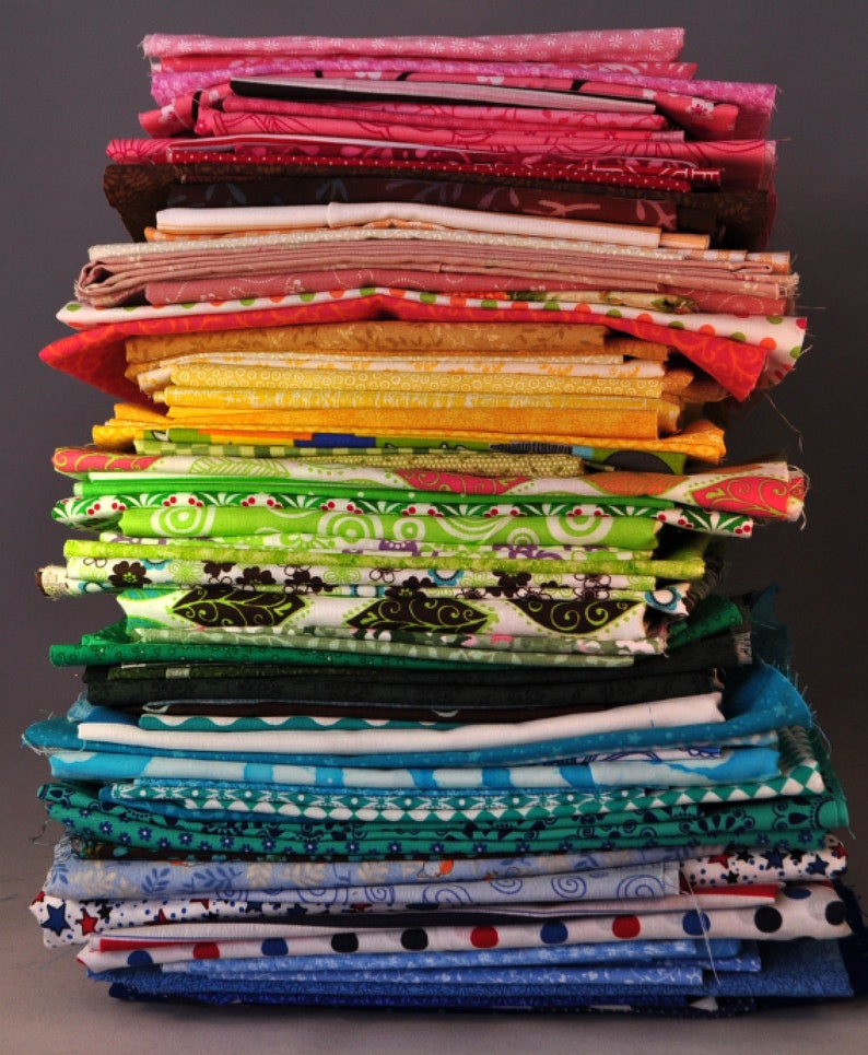 Fabric Scraps Color Bundle Mixed 10 Fat Eighths 1 1/4 Yards - Etsy