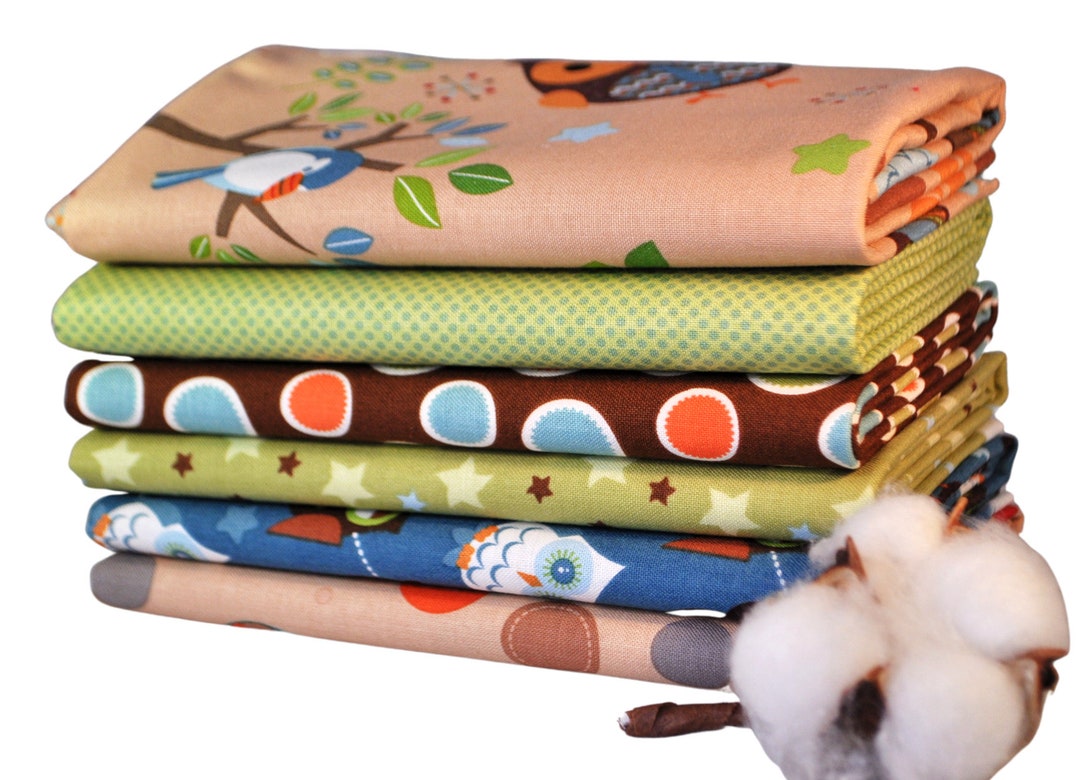 Hooty Hoot Returns Brown 6 Fat Quarters Bundle by Doohikey Designs for ...
