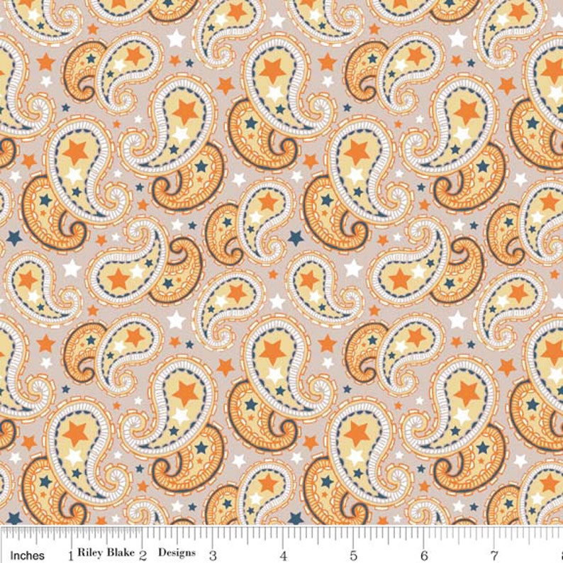Super Star Tan Paisley by Zoe Pearn of My Mind's Eye for Riley Blake, 1 ...